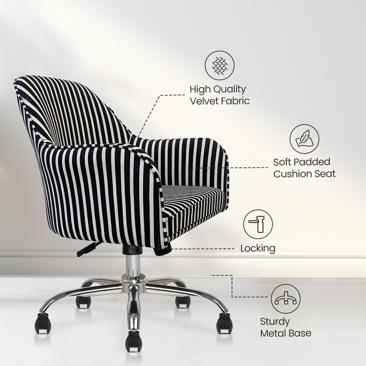 Retro Classic Office Chair Adjustable Height, Tilt Lock, 360∞ Swivel ...
