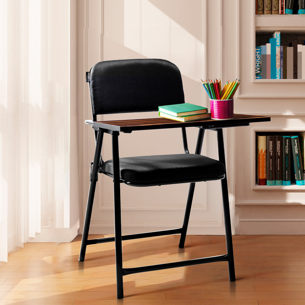 Folding Study Chair with Writing Pad & Cushion , with Heavy Duty Metal ...